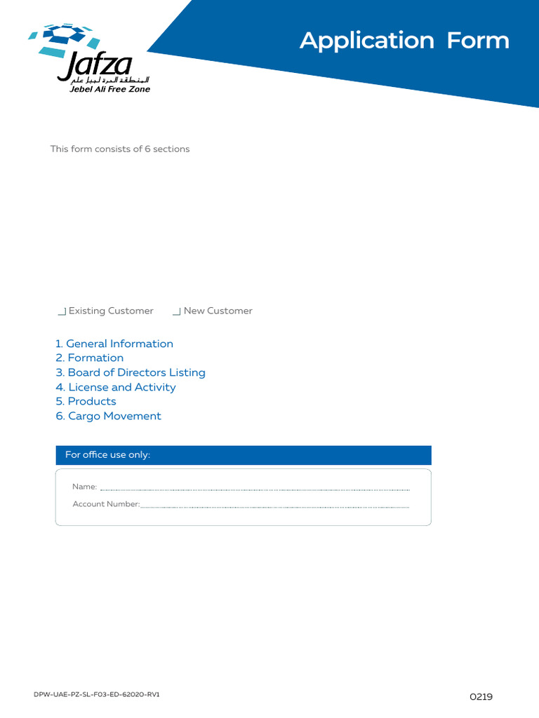 JAFZA Application Form Overview | PDF | Computers | Technology ...