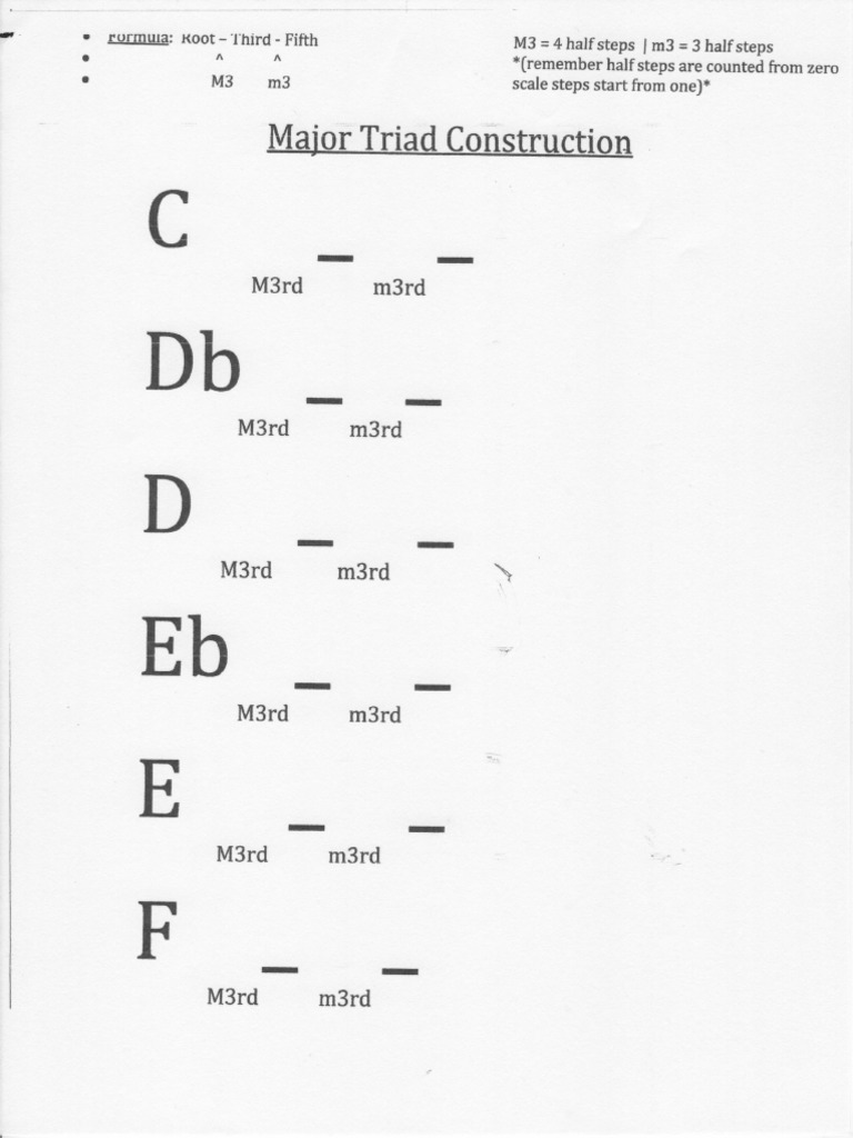 Major Triad Construction | PDF