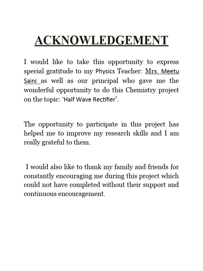 Acknowledgement Bio | PDF