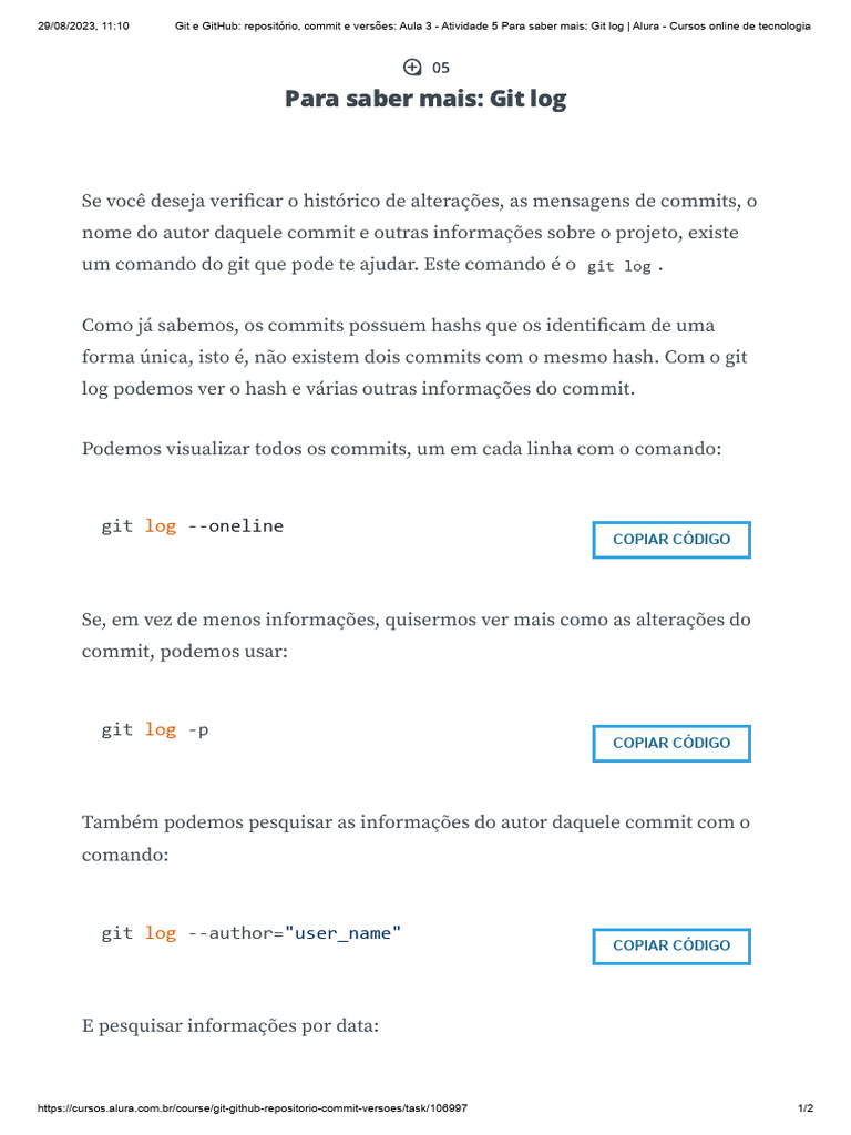 Git e GitHub - Repositório, Commit e Versões - Aula 3 - Atividade 5 ... Git e GitHub - Repositório, Commit e Versões - Aula 3 - Atividade 5 ...