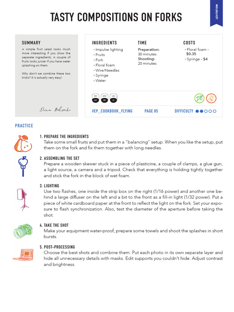 Tasty Compositions On Forks Recipe Card | PDF