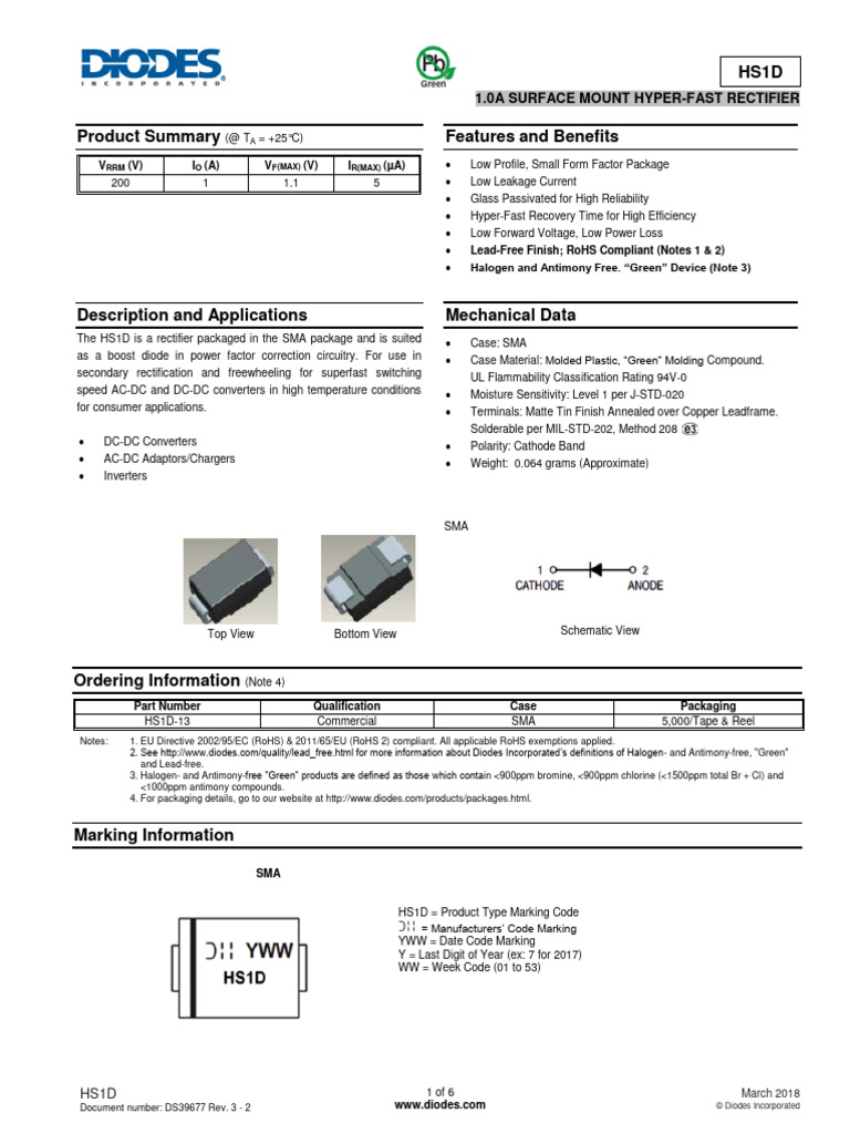 HS1D Diodes | PDF