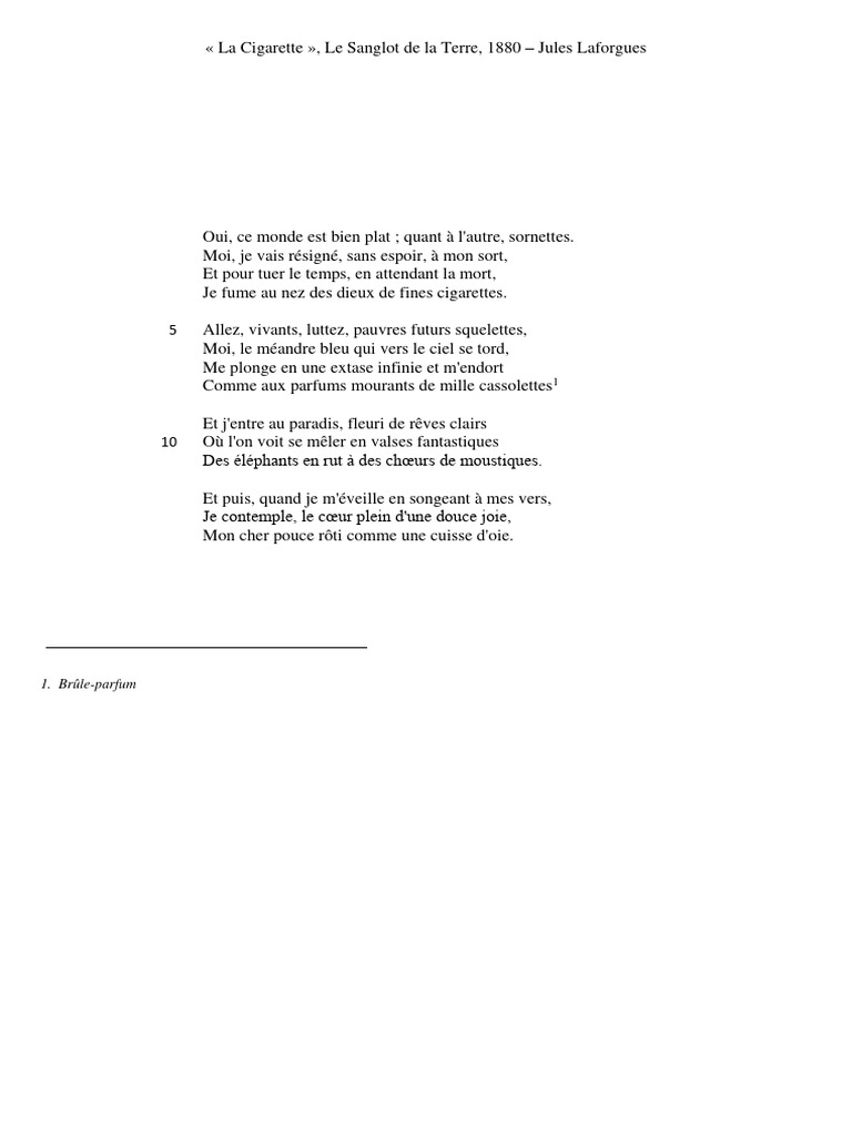 Laforgue La Cigarette | PDF
