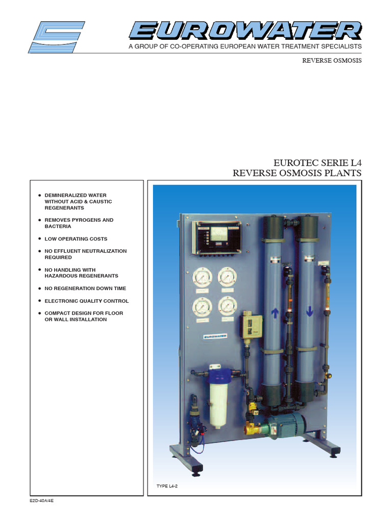 Eurotec Serie L4 Reverse Osmosis Plants: A Group of Co-Operating European Water Treatment ...