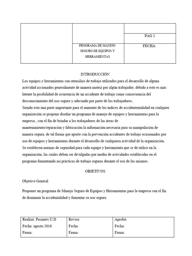 Programa-Herramientas VF | PDF