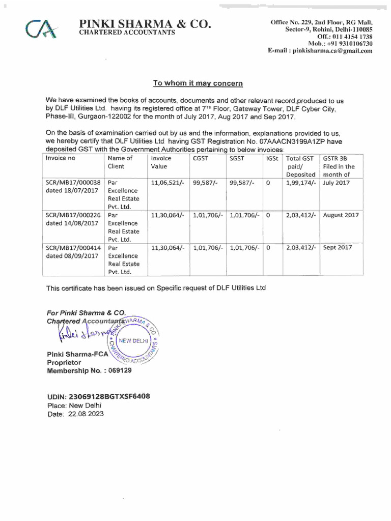DLF CA Certificate | PDF