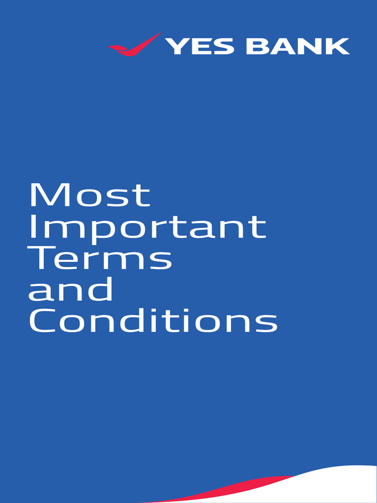 YES BANK Credit Card Terms | PDF | Credit Card | Banks