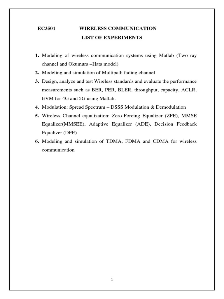 WC LAB Manual Final | PDF | Channel Access Method | Orthogonal ...