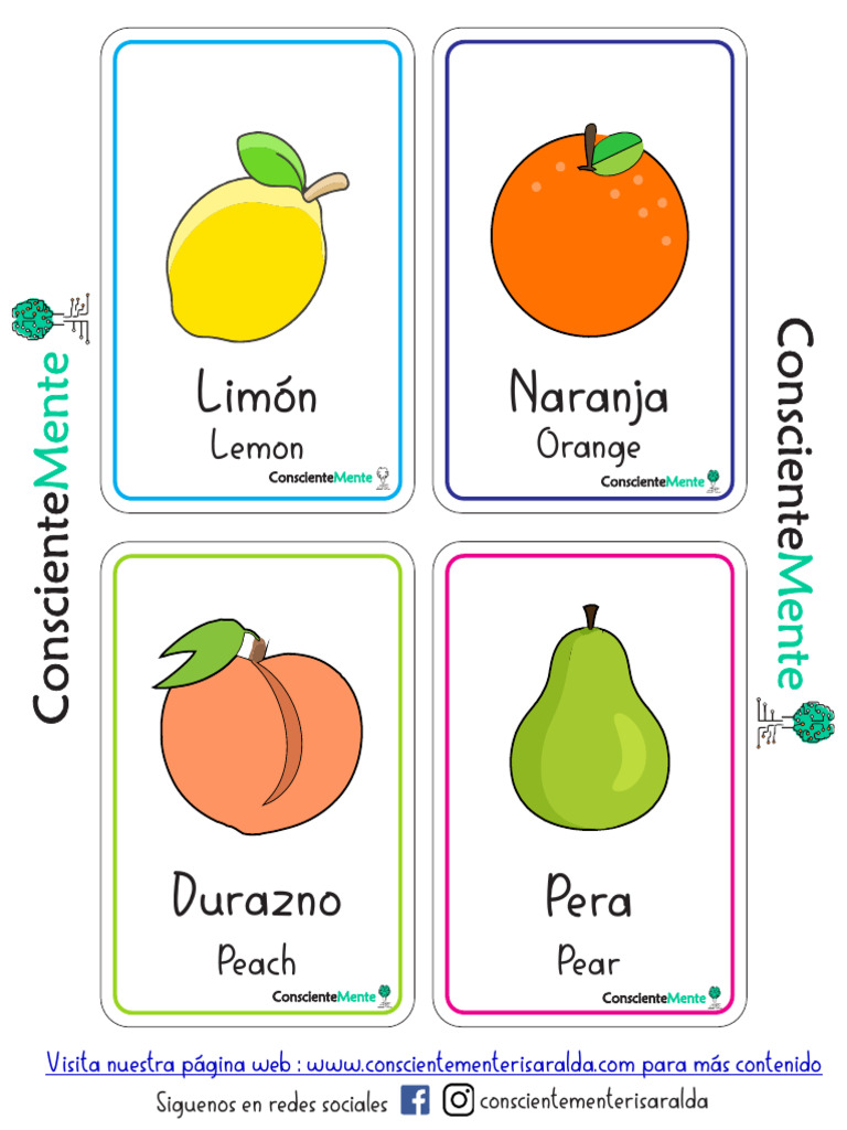 Flash Cards Frutas | PDF