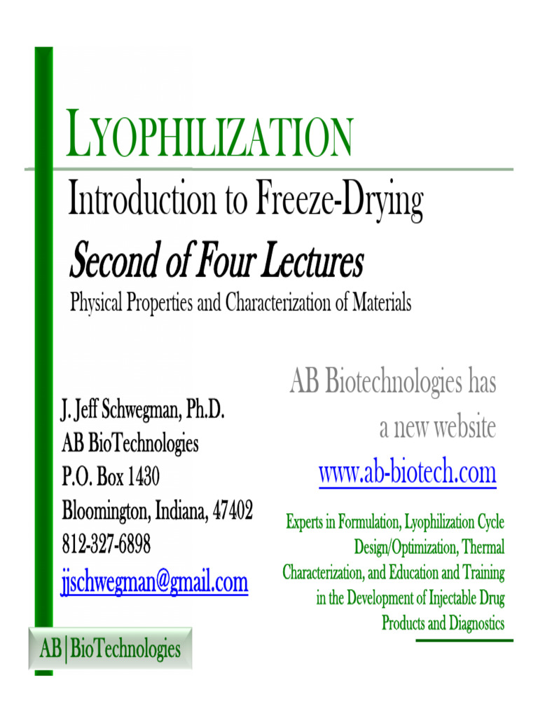 Basic Freeze Drying Lecture 2 | PDF | Science & Mathematics