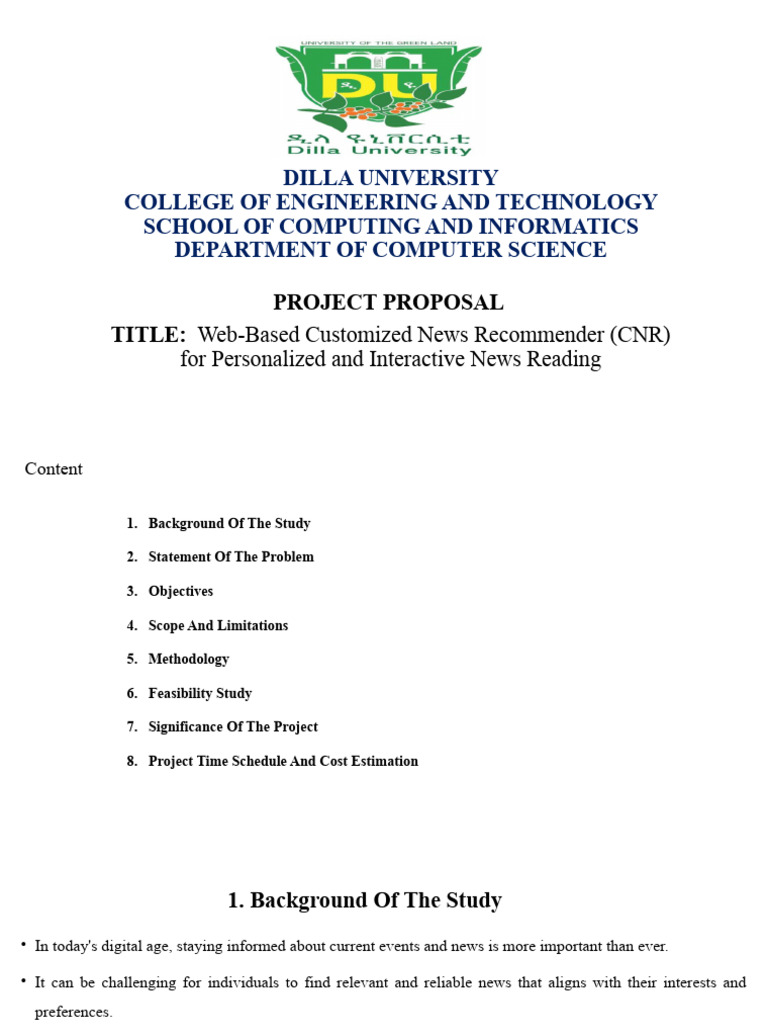 Dilla University College of Engineering and Technology School of ...