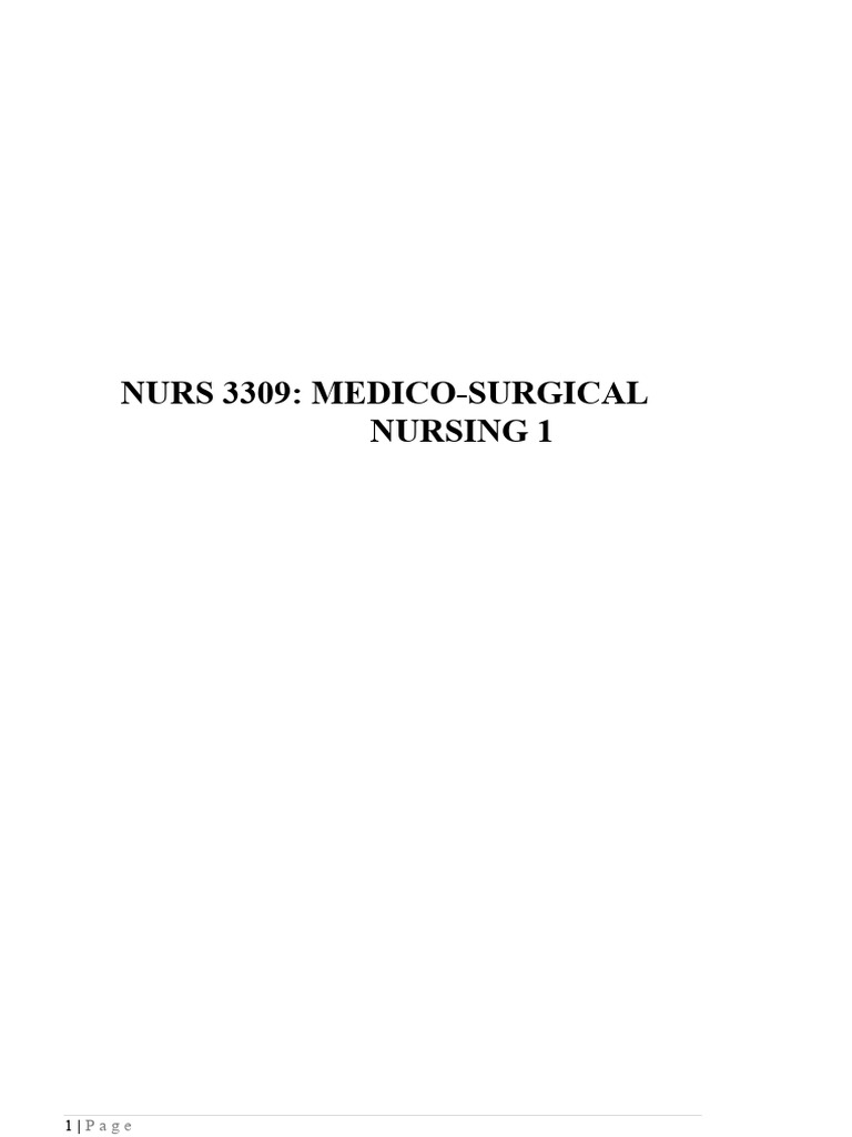 Nurs 3309 Medico-Surgical Nursing 1 | PDF