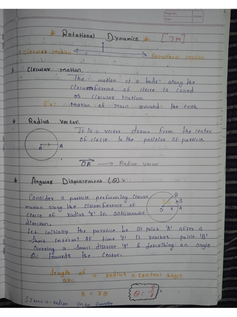 1.rotational Dynamic (Physics) STD 12th | PDF