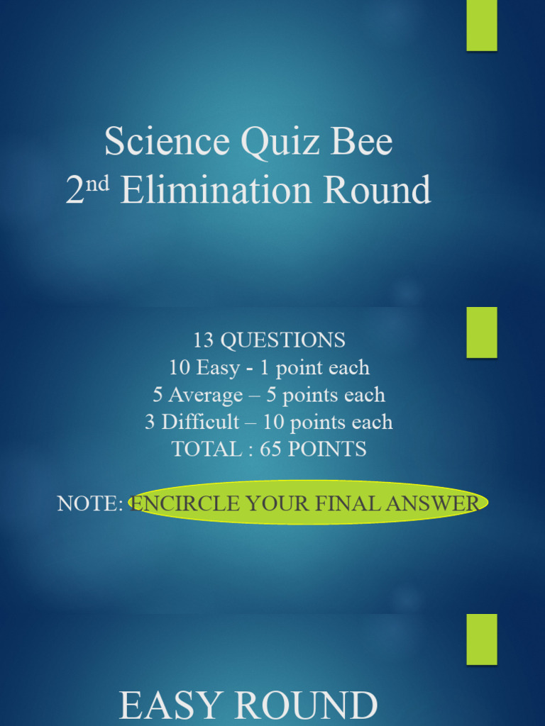 Science Quiz Bee 2023 | PDF | Momentum | Physical Quantities