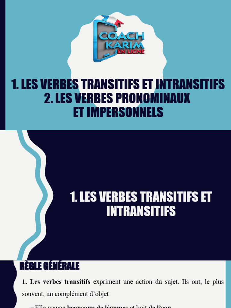 Verbes Transitifs Et Intransitifs | PDF