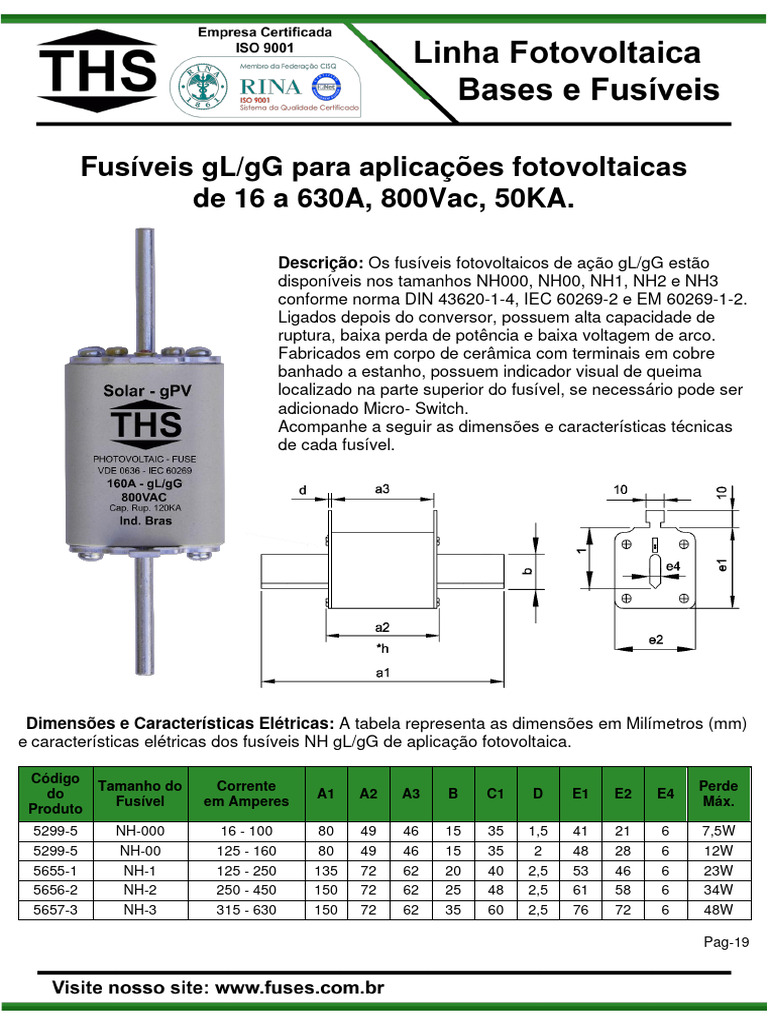 Fusíveis NH 800V | PDF