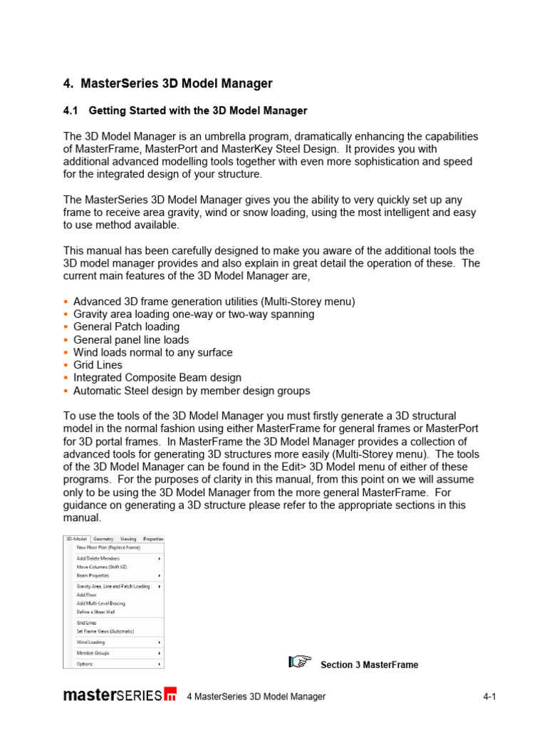 4 MasterSeries 3D Model Manager | PDF | Button (Computing) | Menu