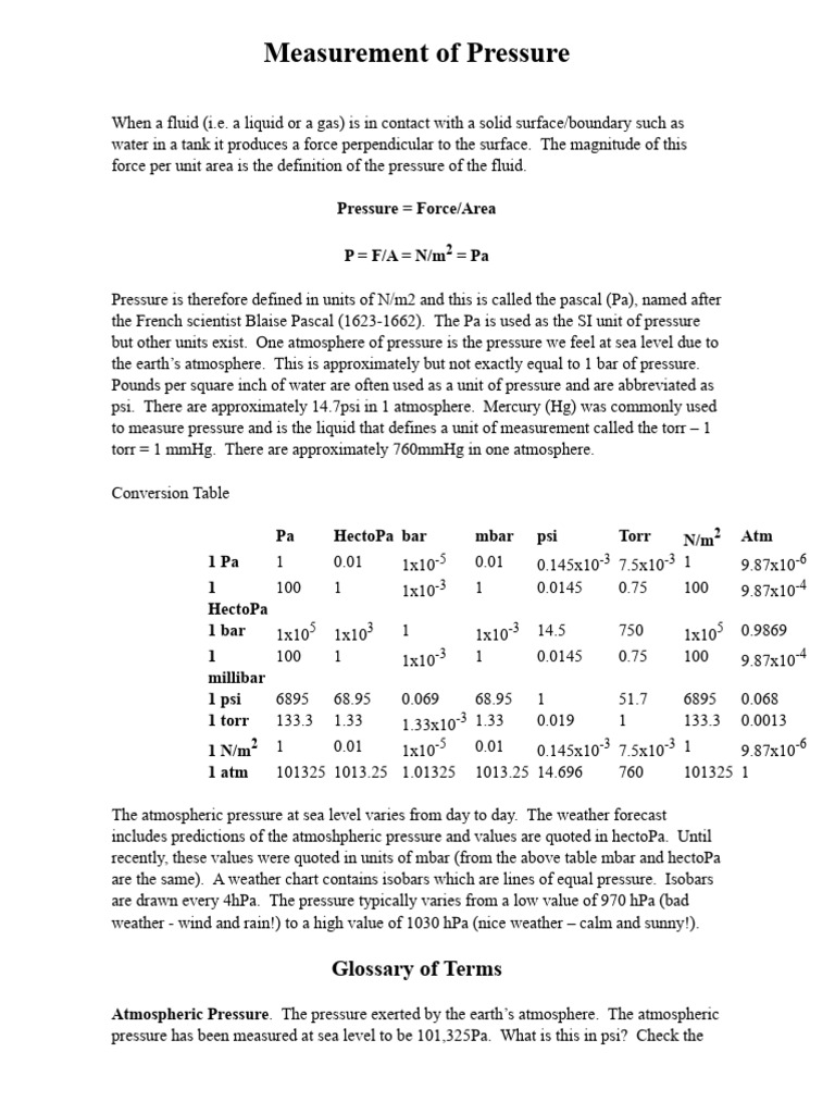 Gauge Pressure Absolute | Download Free PDF | Pressure | Pascal (Unit)