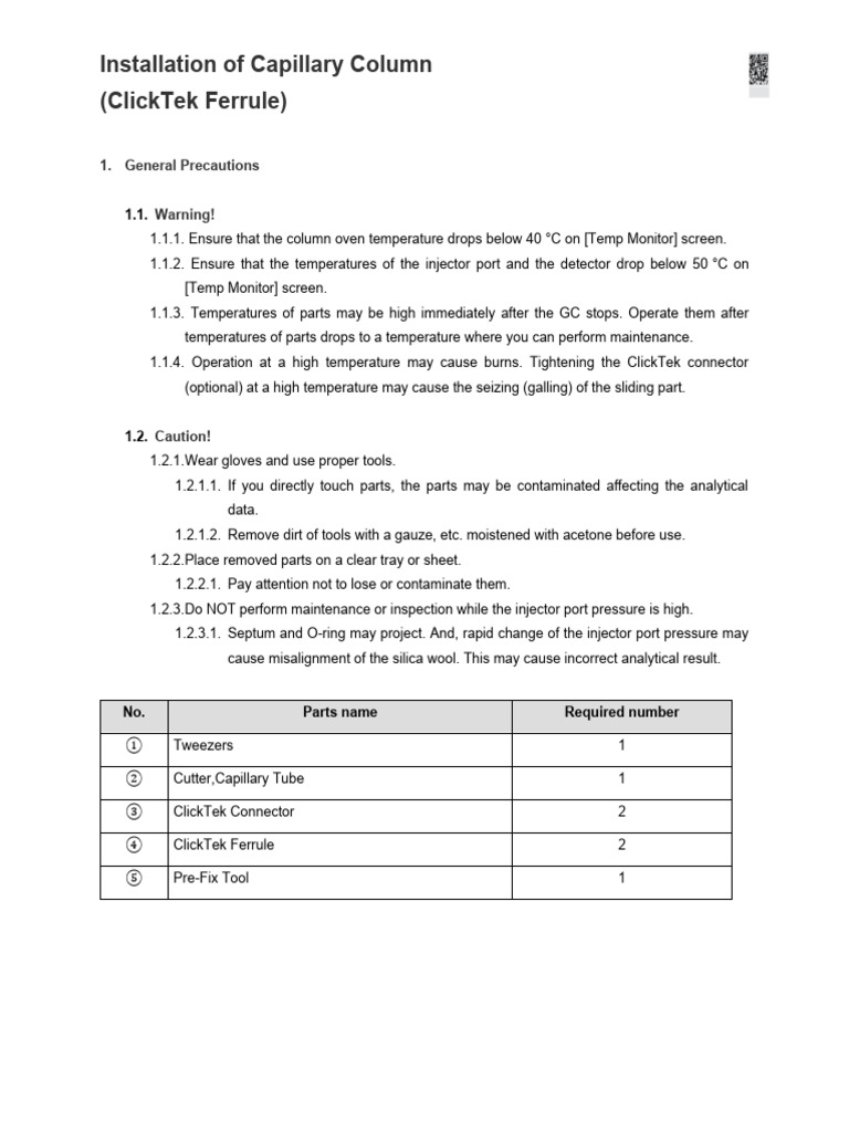 Installation of Capillary Column | PDF | Home & Garden | Computers