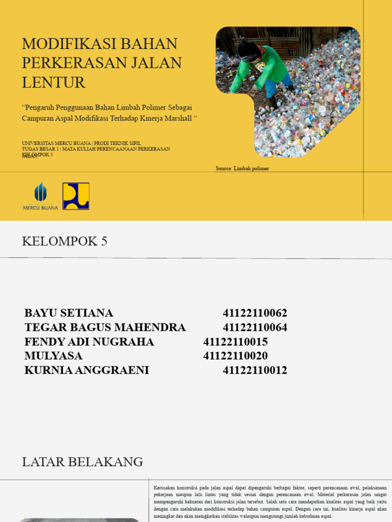 Modifikasi Aspal dengan Limbah Polimer | PDF