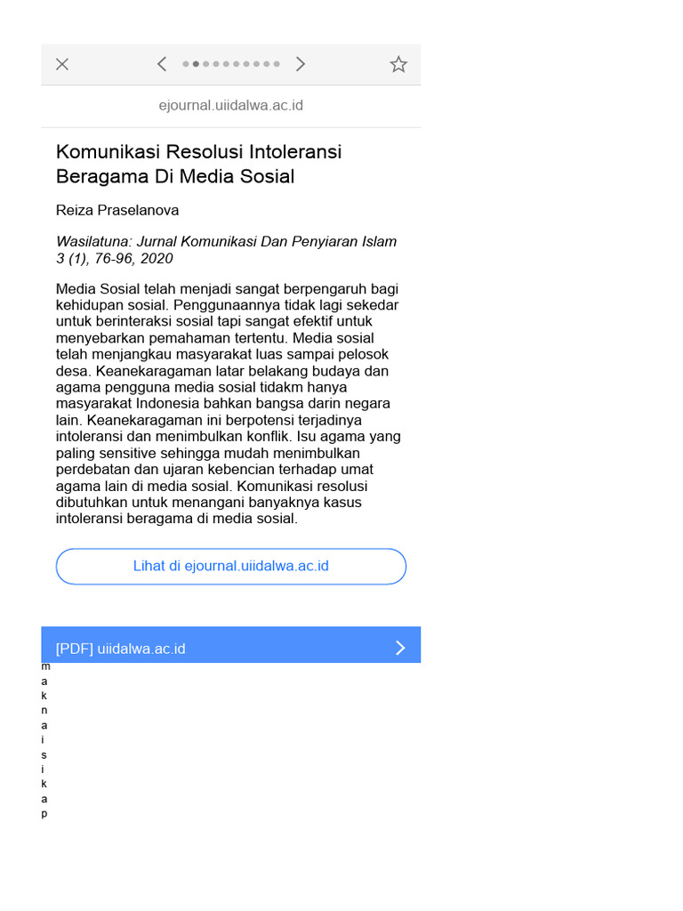 Media Sosial dan Intoleransi Agama | PDF