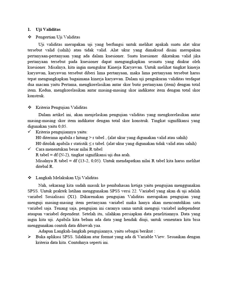 Uji Validitas | PDF