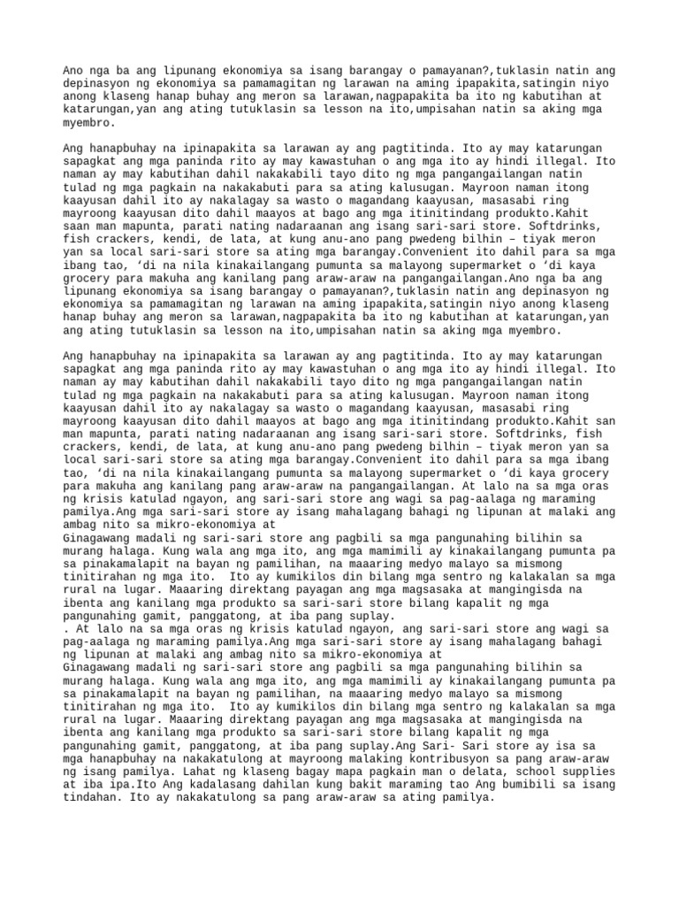 ESP Lipunang Ekonimiya Group 1 | PDF