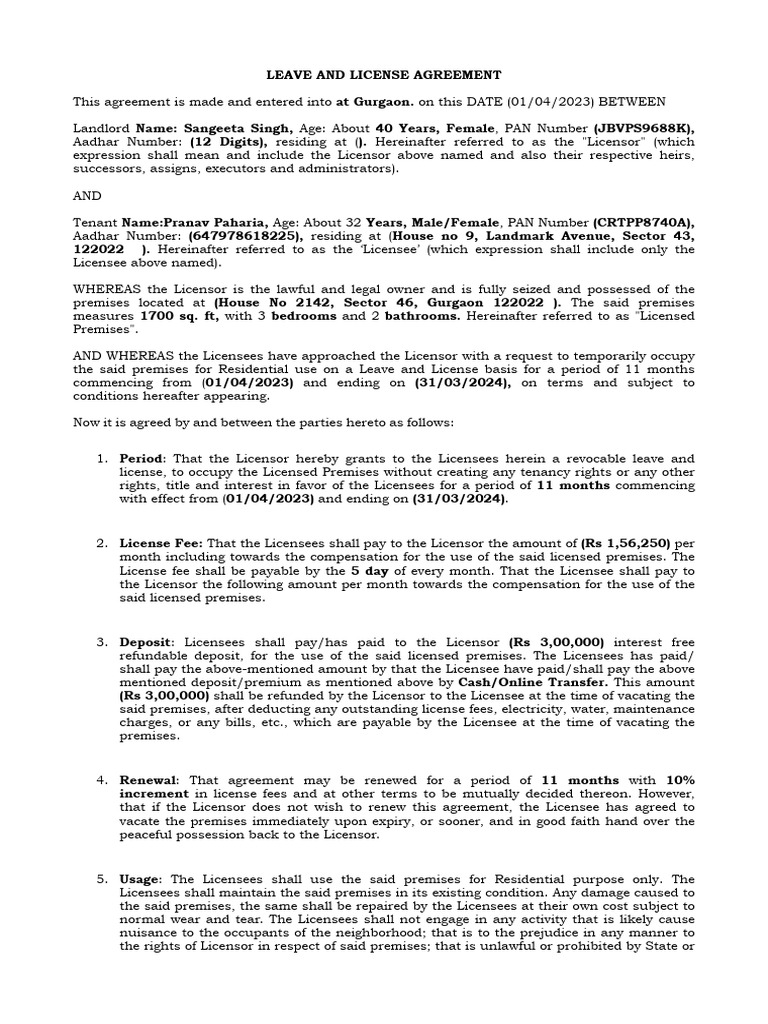 Rent Agreement | PDF