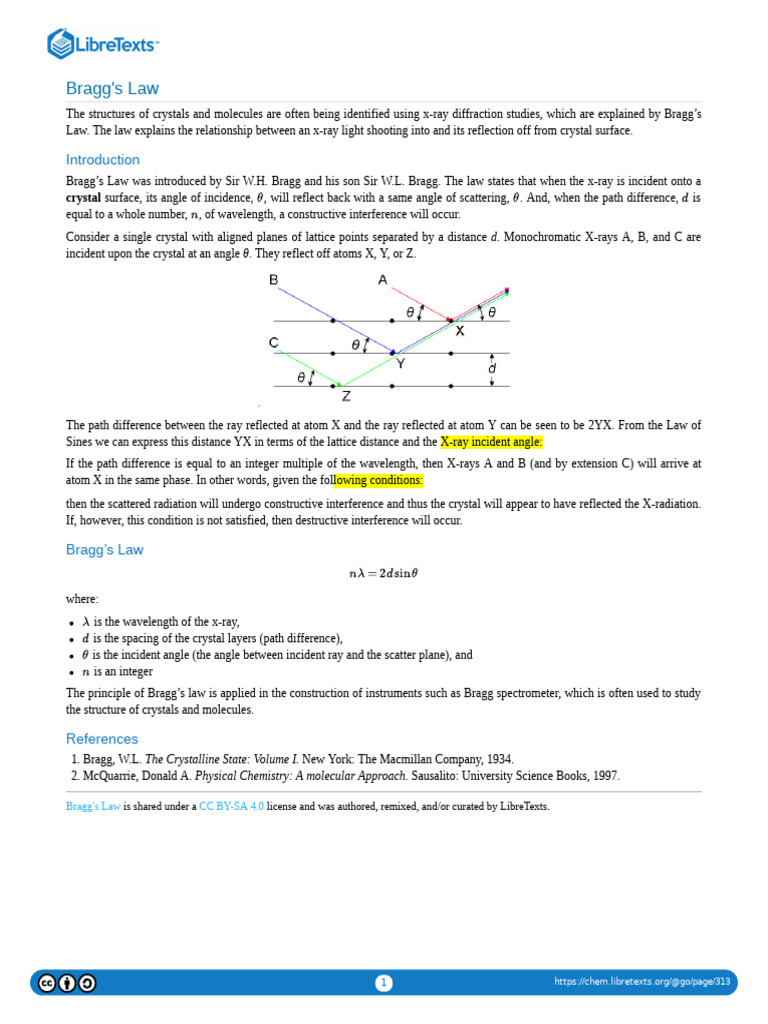 X-Ray Diffraction Explained | PDF | Science & Mathematics