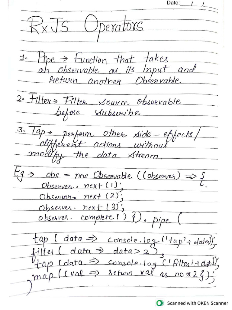 RXJS OPERATORS NOTES Compressed | PDF