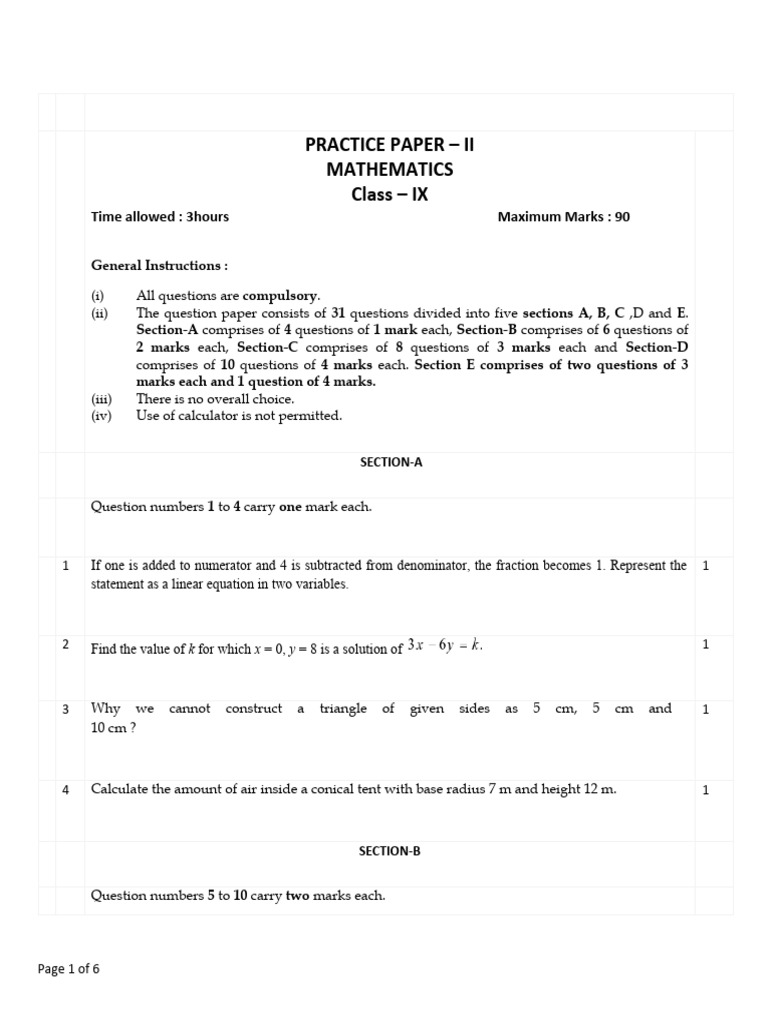 Maths Pp2-Ix | PDF | Area | Circle