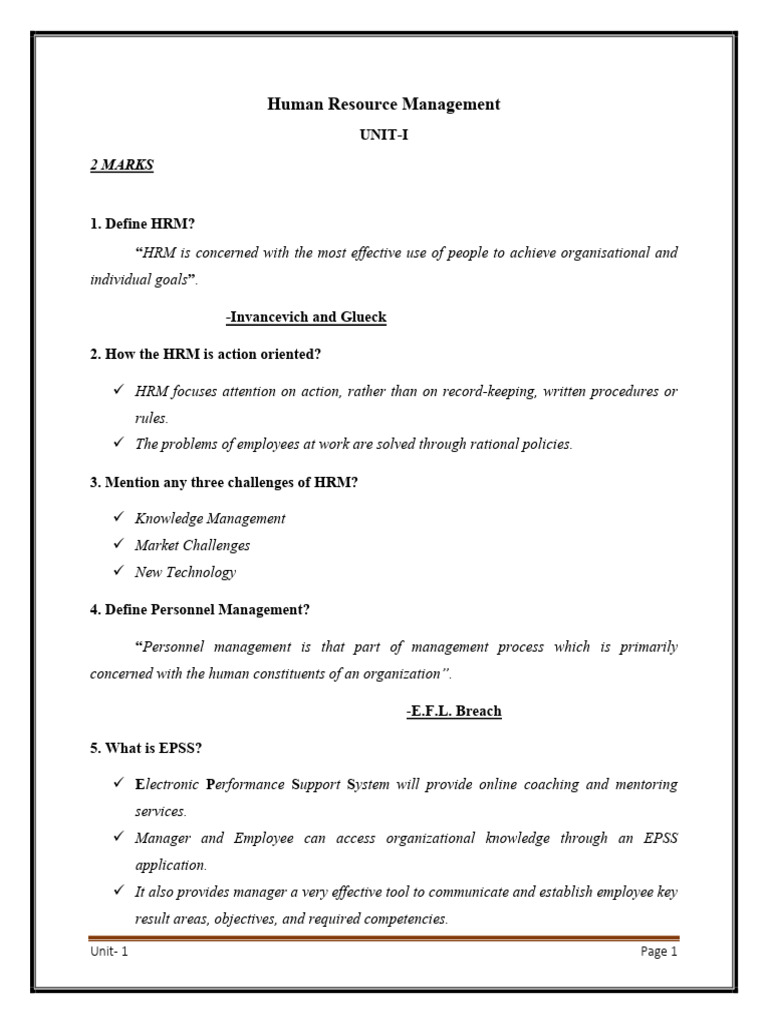 Mba HRM For Study Notes | PDF | Labour Economics | Human Resource ...