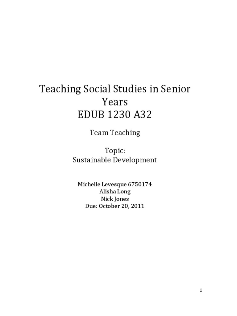 GR 12 Sustainable Development Lesson Plan 1 of 2 | PDF | Economic ...