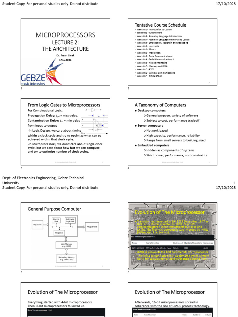 2023 FALL ELEC334 L02 STD | PDF | Microprocessor | Central Processing Unit