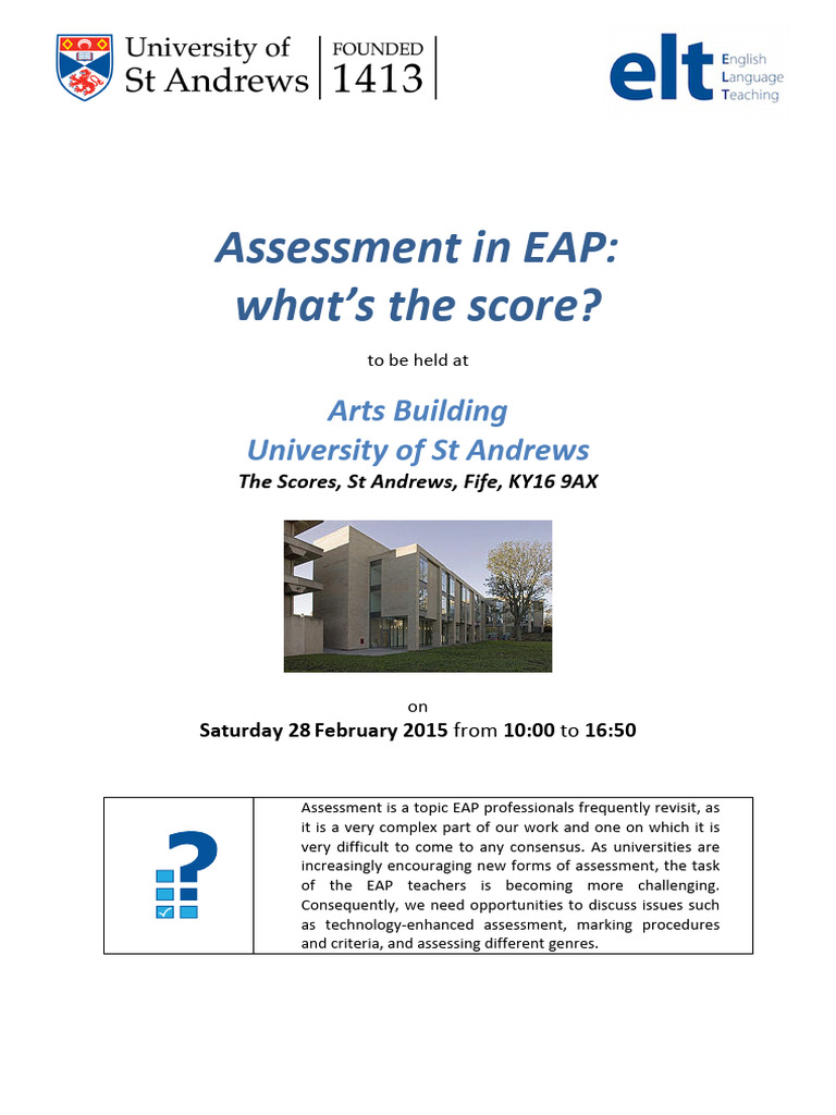 Eap Conference Programme Assessment in Eap What Is The Score | PDF