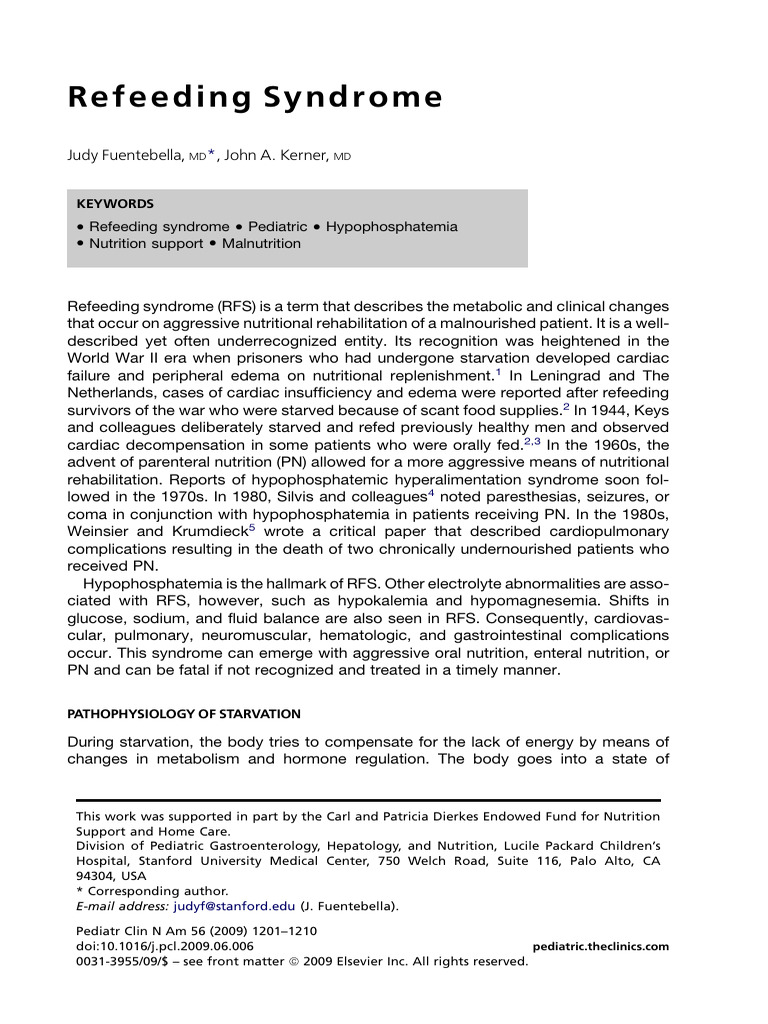 Refeeding Syndrome 2 | PDF