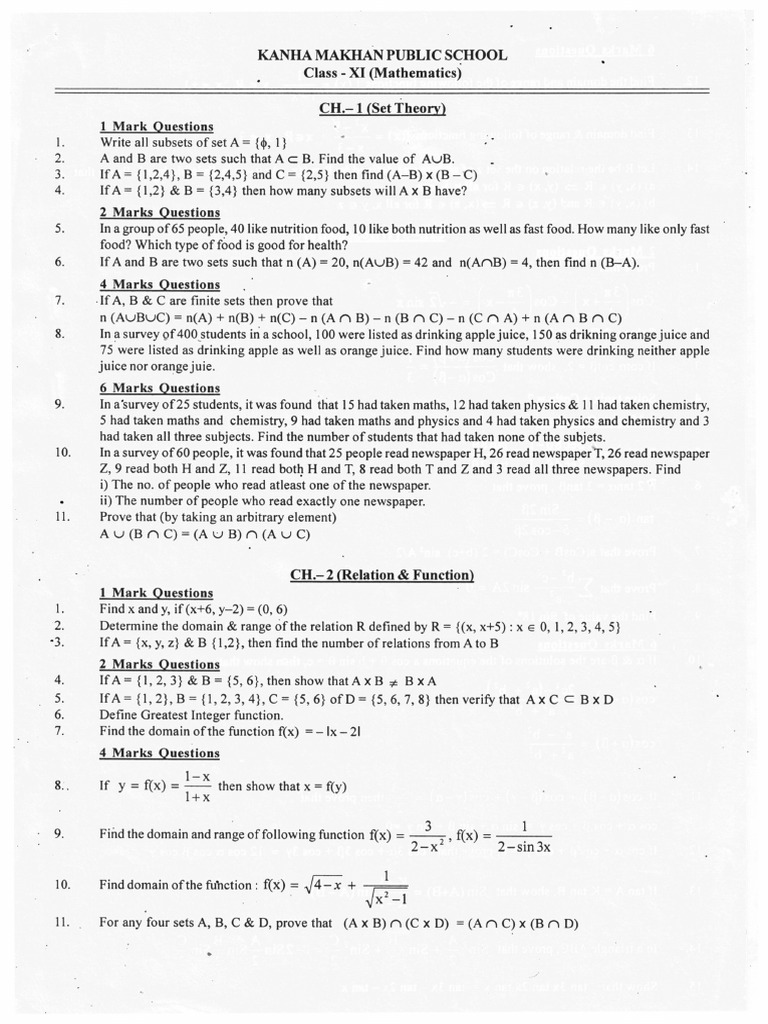Important Questions - XI | PDF | Standard Deviation | Probability