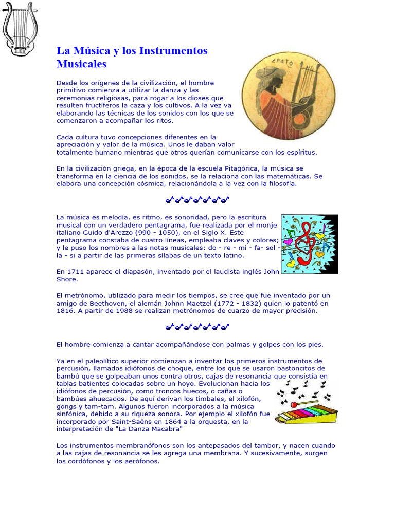 La Música y Los Instrumentos Musicales | PDF | Instrumentos musicales ...