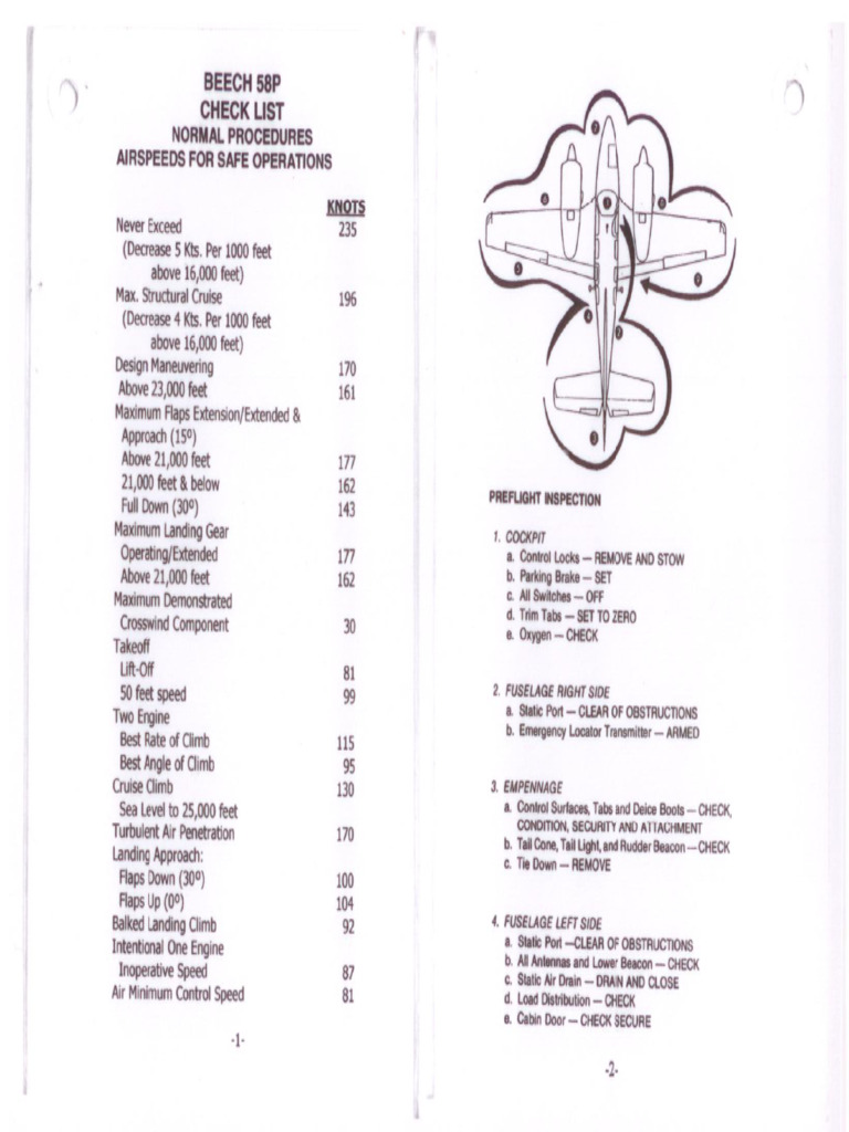Checklist Baron 58 | PDF