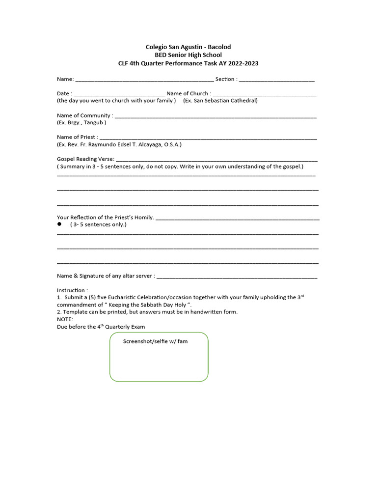 4th Quarter Performance Task Feb22 2023 | PDF