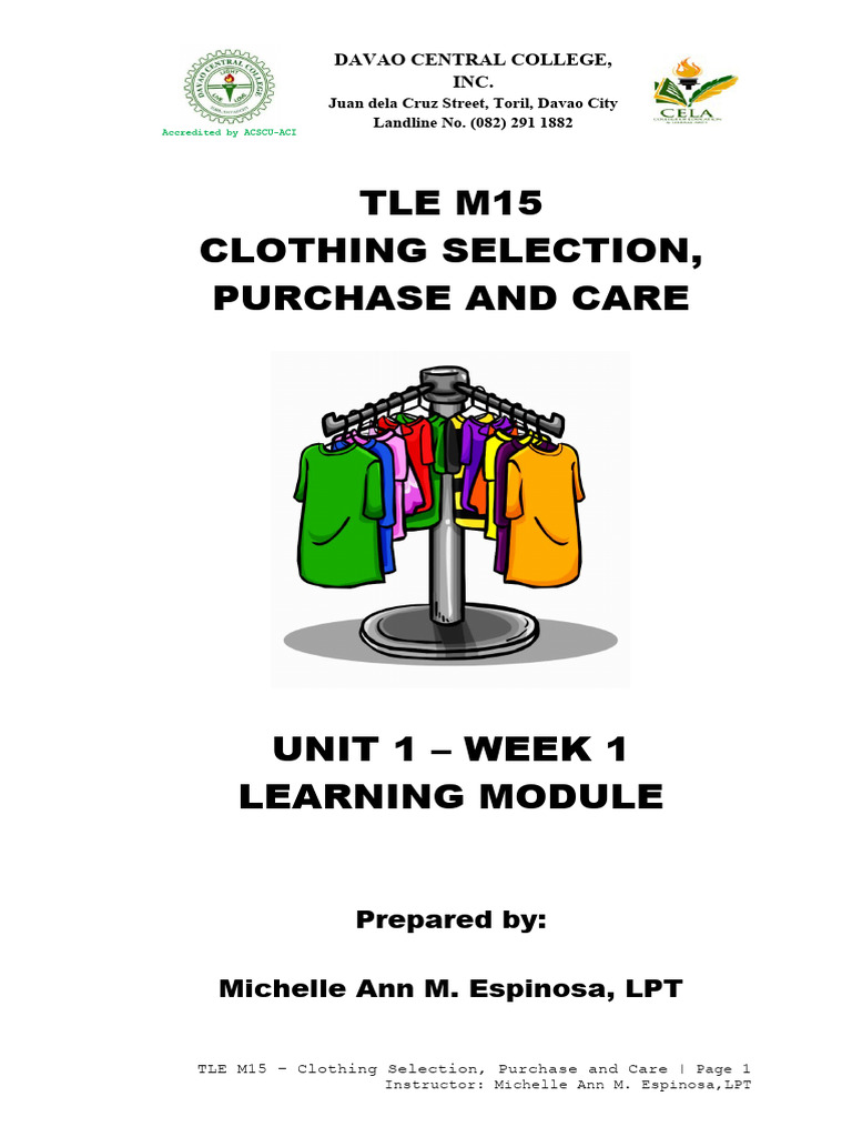 TLE M15 Learning Material For Week 1 | PDF
