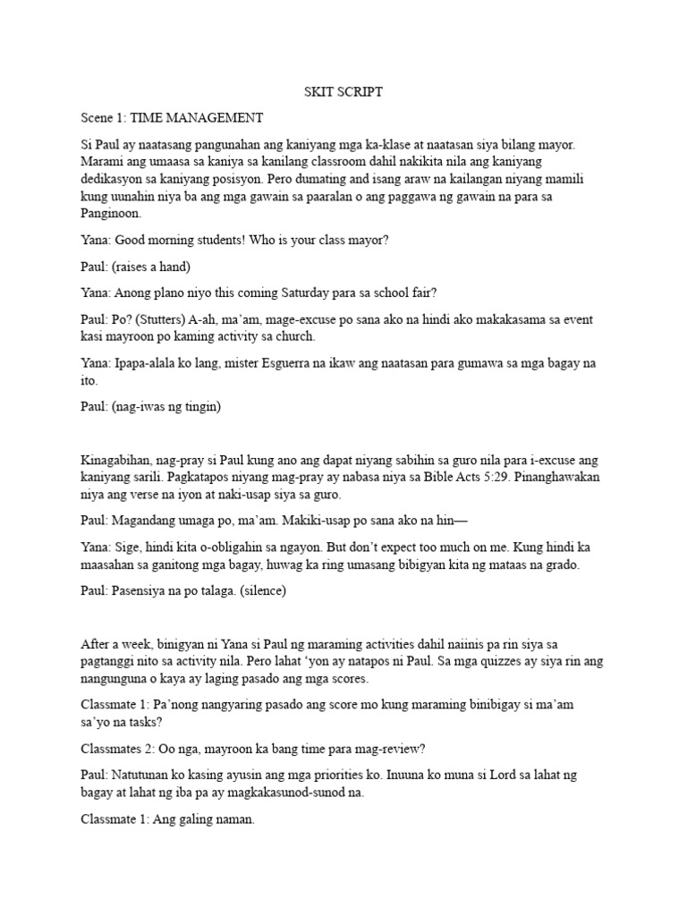 Skit Script | PDF