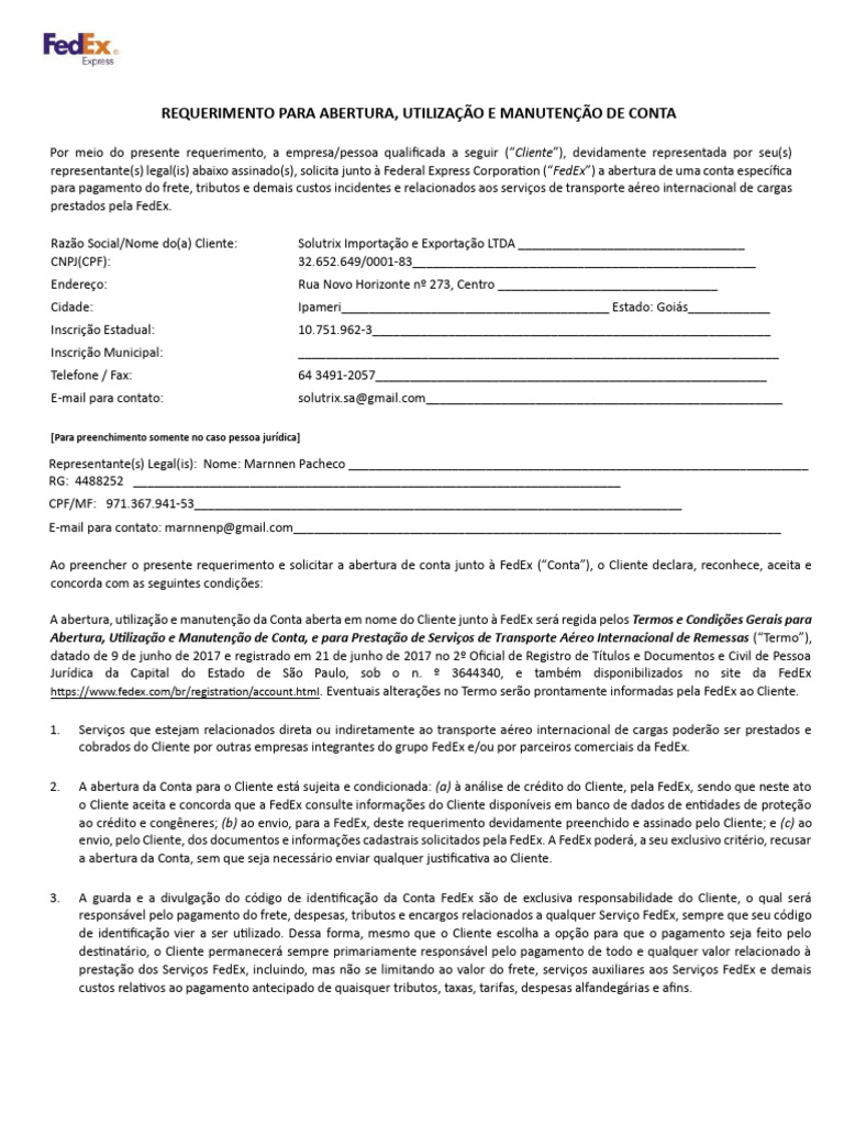 Requerimento de Abertura de Conta (2) Assinado | PDF