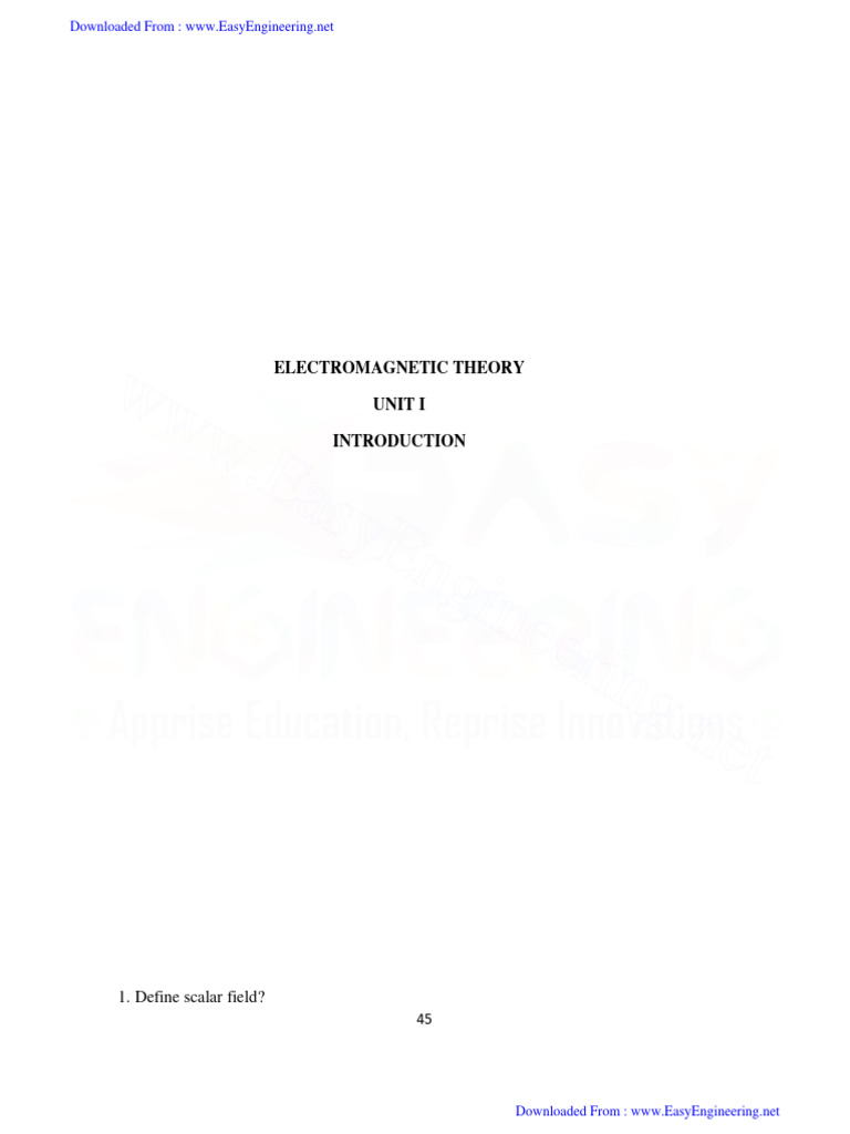 Emt 2 Marks Pdf Divergence Magnetic Field