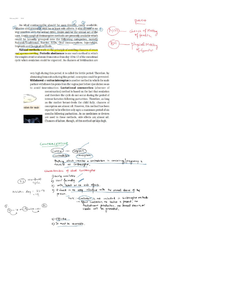 Contraceptive Notes Pdf