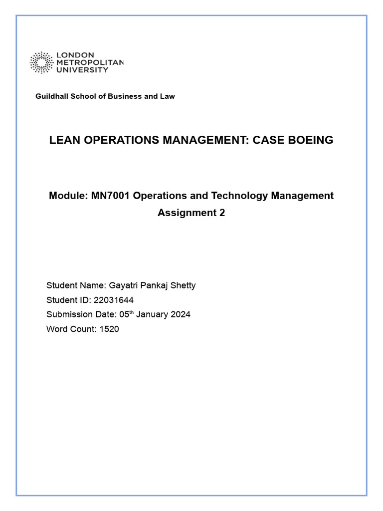 Otm A2 Pdf Lean Manufacturing Supply Chain