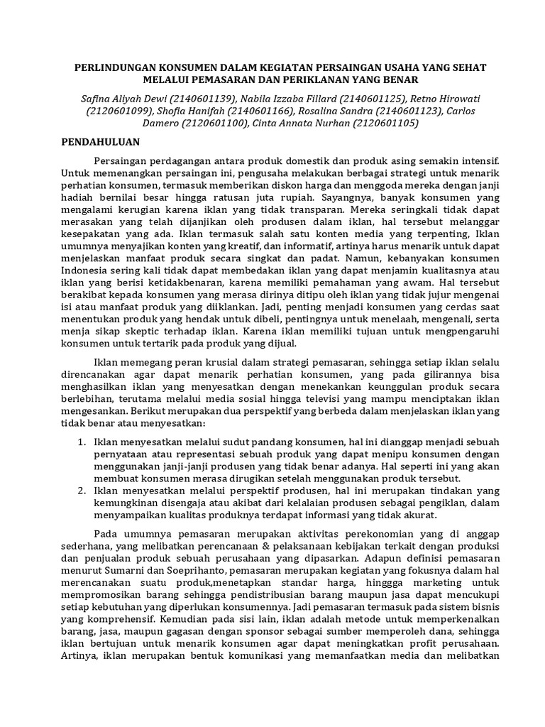 Hukum Perlindungan Konsumen | PDF