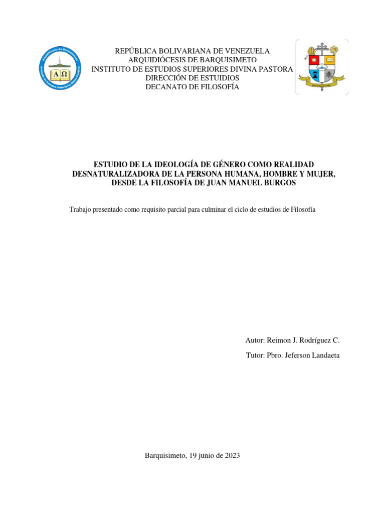Tesina Final. Reimon Rodriguez | PDF | Feminismo | Estudios de género