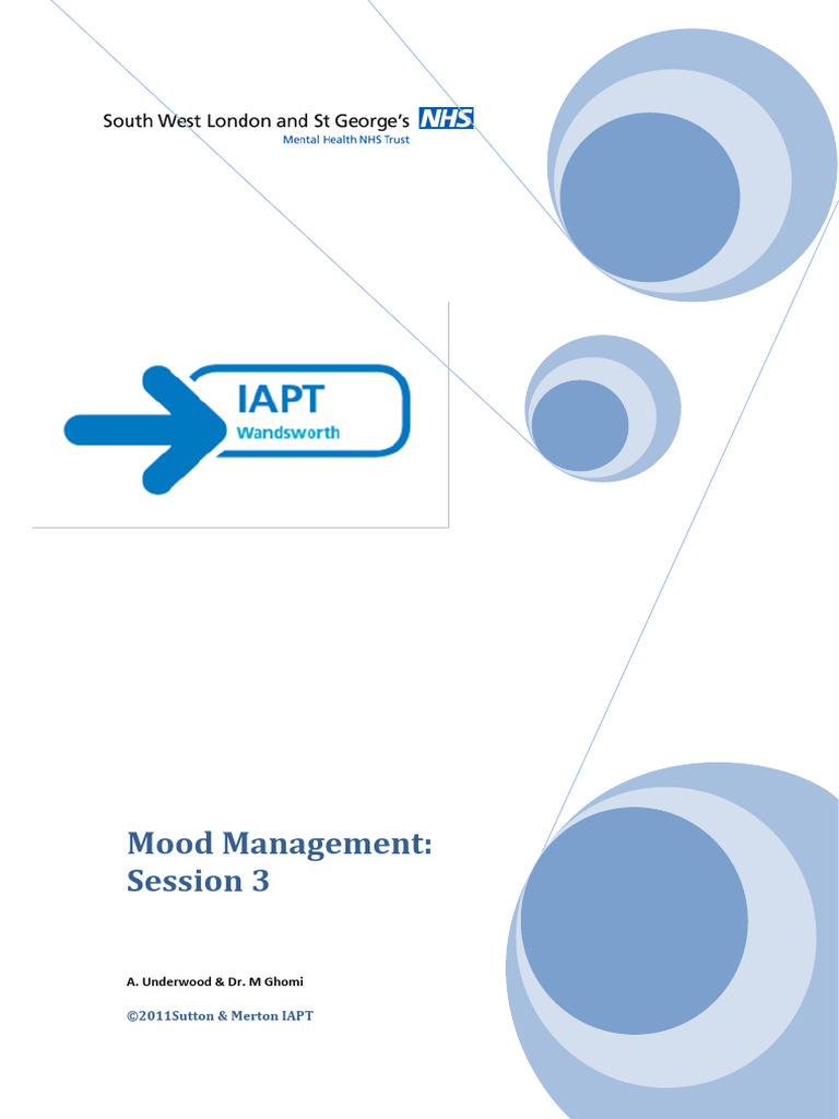 Mood Management Session 3 Handout | PDF | Mental Health | Mood (Psychology)