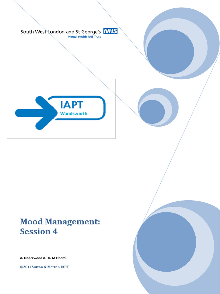 Mood Management Session 4 Handout | PDF | Thought | Feeling